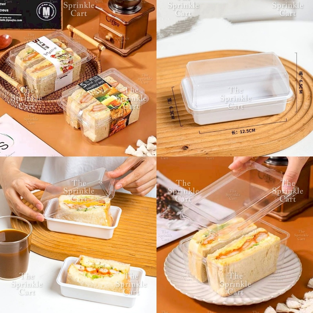 Transparent Sandwich Compartment with Lid Disposable Pastry Box ...