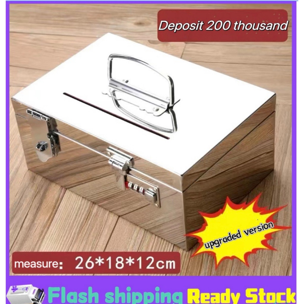 Stainless Steel Savings Jar Money Boxes Password Money Boxes Portable ...