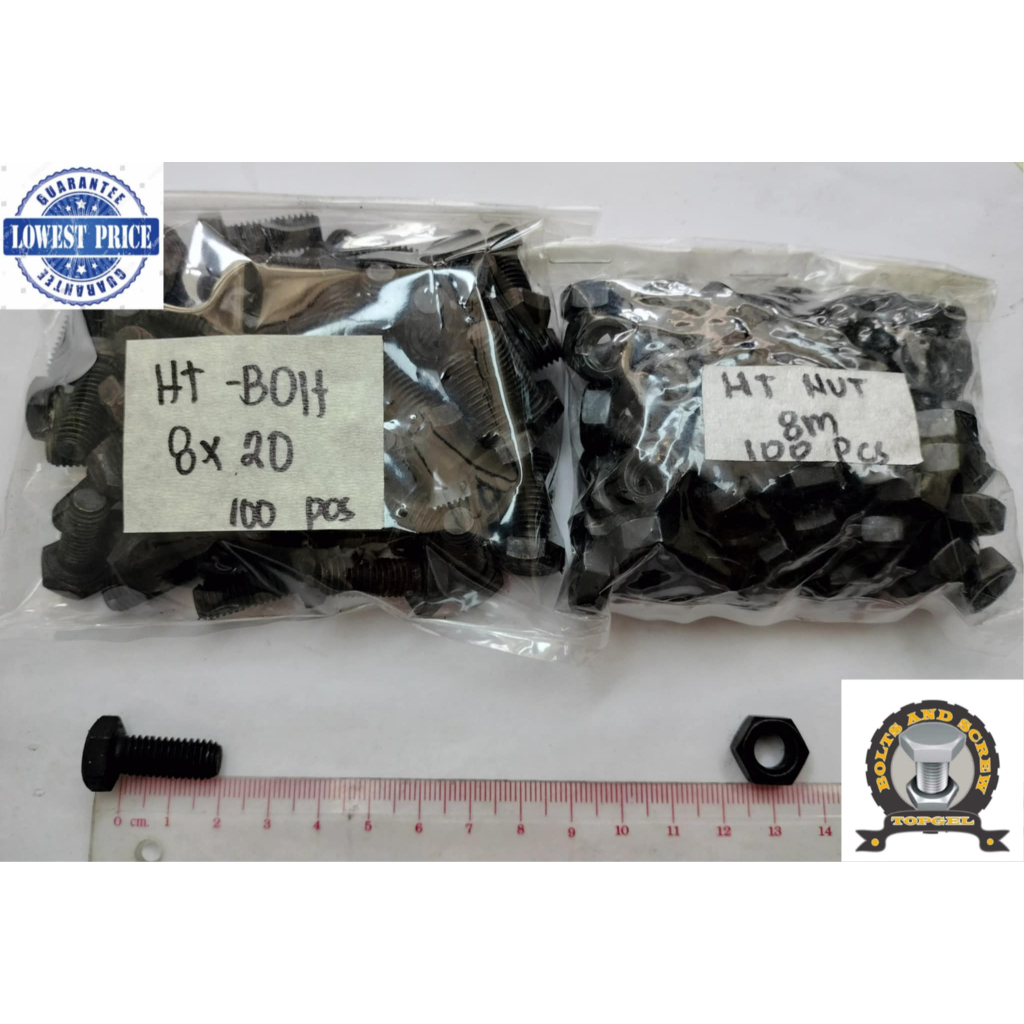 (8x20) HI-TENSILE BOLT AND NUTS ONLY (12YABE) PRICE PER 100 PCS BOLT ...