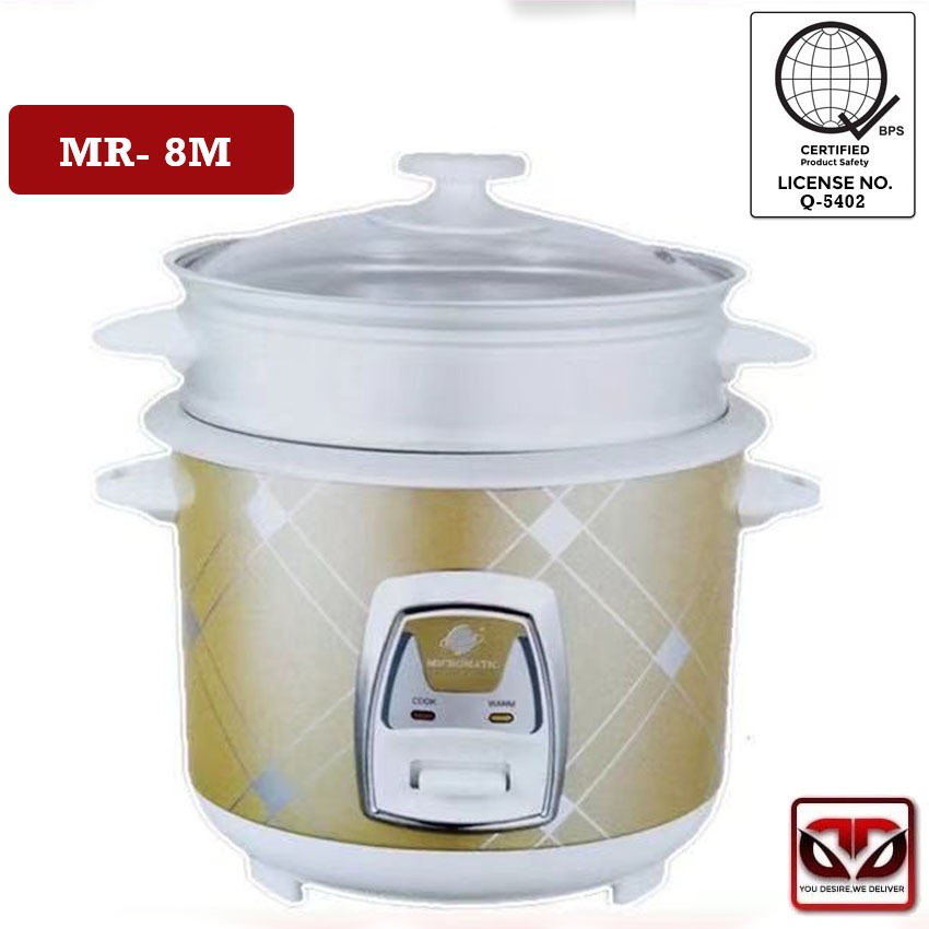 Micromatic MR-8M 1.5L Metallic Body Conventional Rice Cooker (8 Cups ...