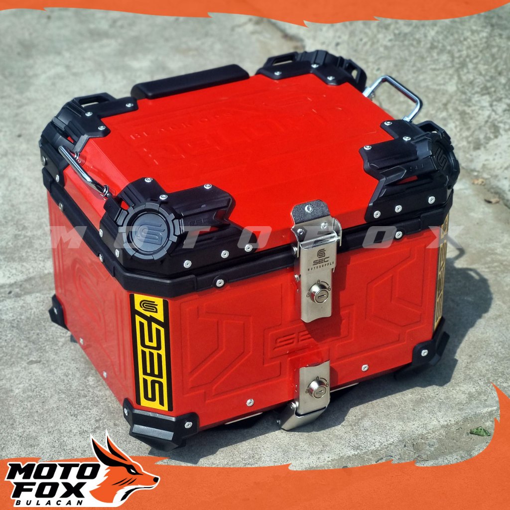 RED Alloy Top Box - SEC Reload 45L with Back Rest | Shopee Philippines