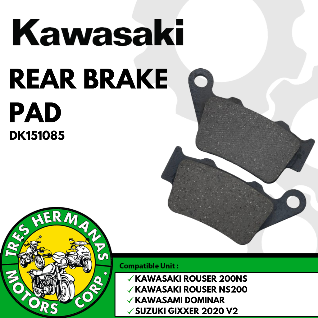 REAR BRAKE PAD FOR KAWASAKI MOTORCYCLE : ROUSER200NS, NS200, DOMINAR ...