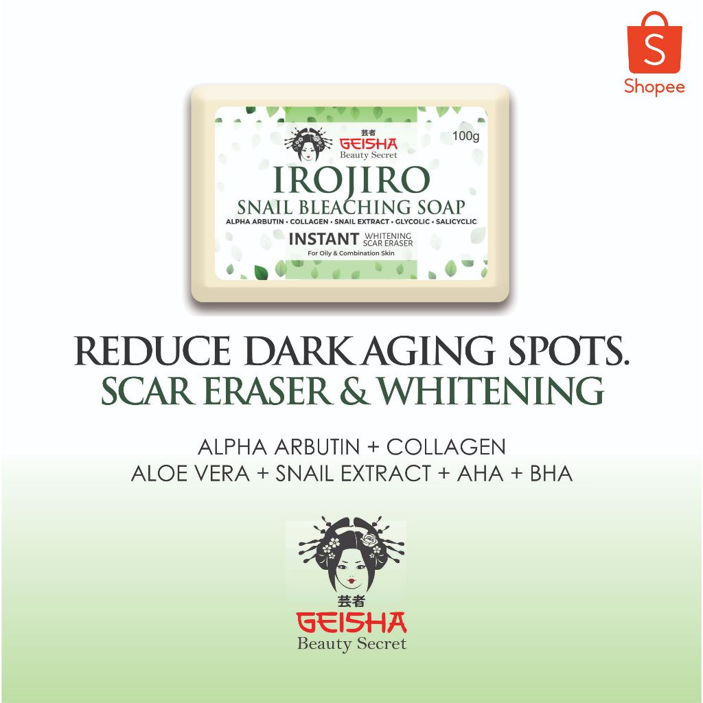 Geisha Irojiro Intensive Whitening Soap with Collagen and Snail Extract ...