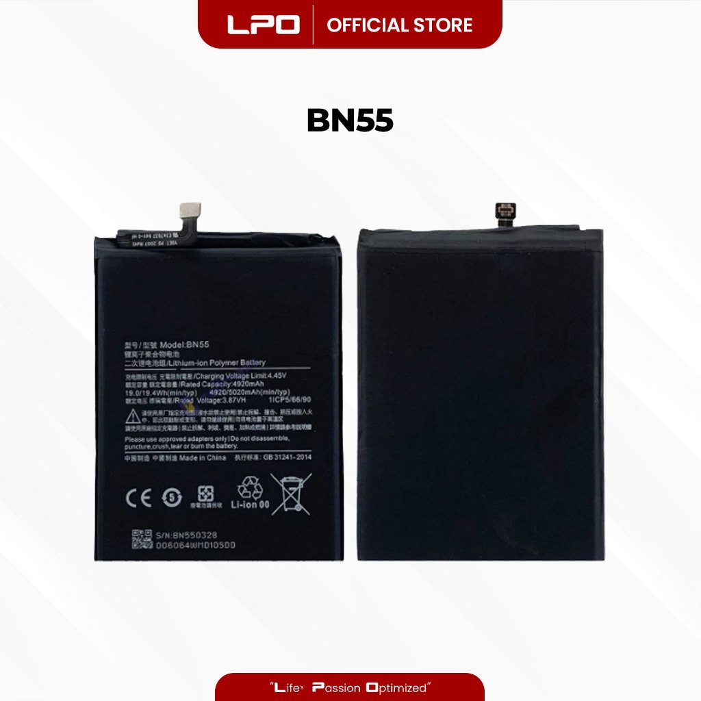 LPO Cellphone Battery BN55 3.8V 19.4Wh 5020mAh Compatible With Xiaomi ...
