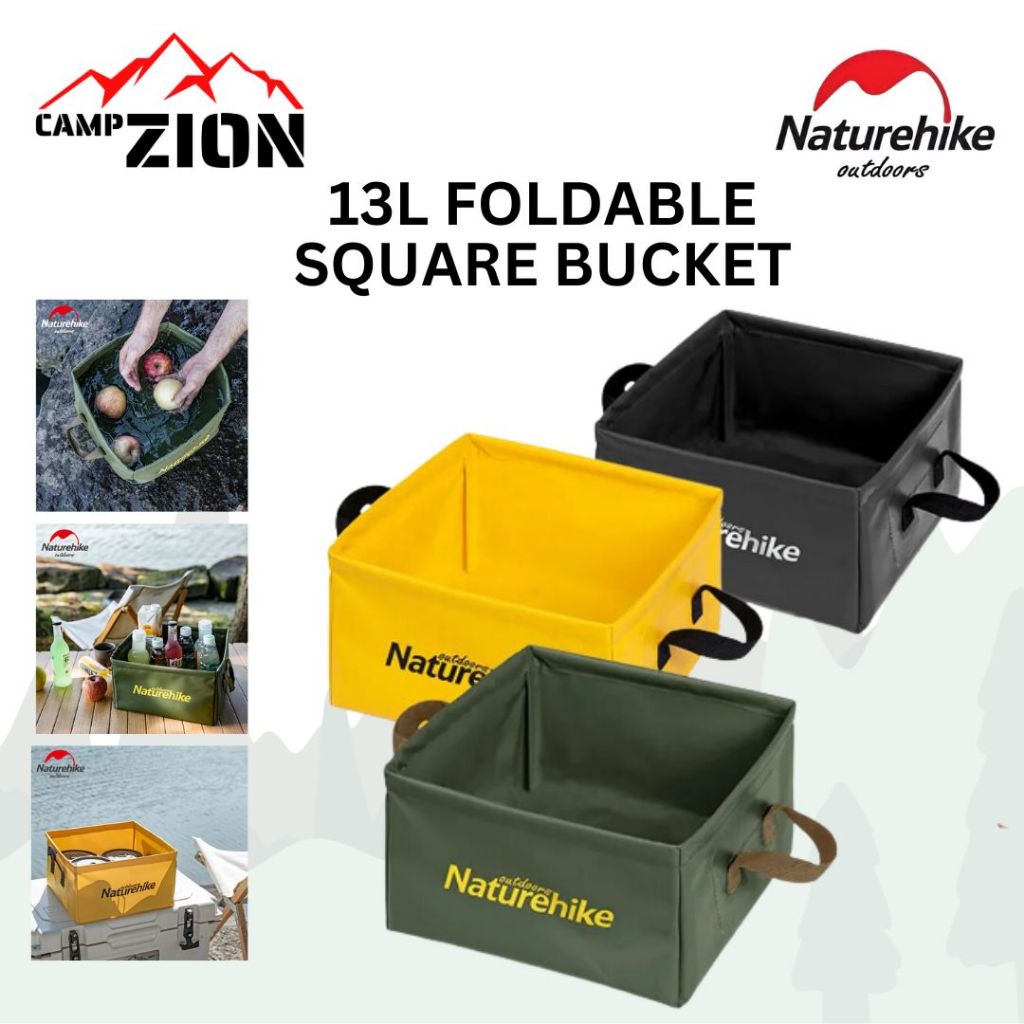 Naturehike H030 foldable square bucket 13L Water Sink Bucket Foldable Square | Shopee Philippines