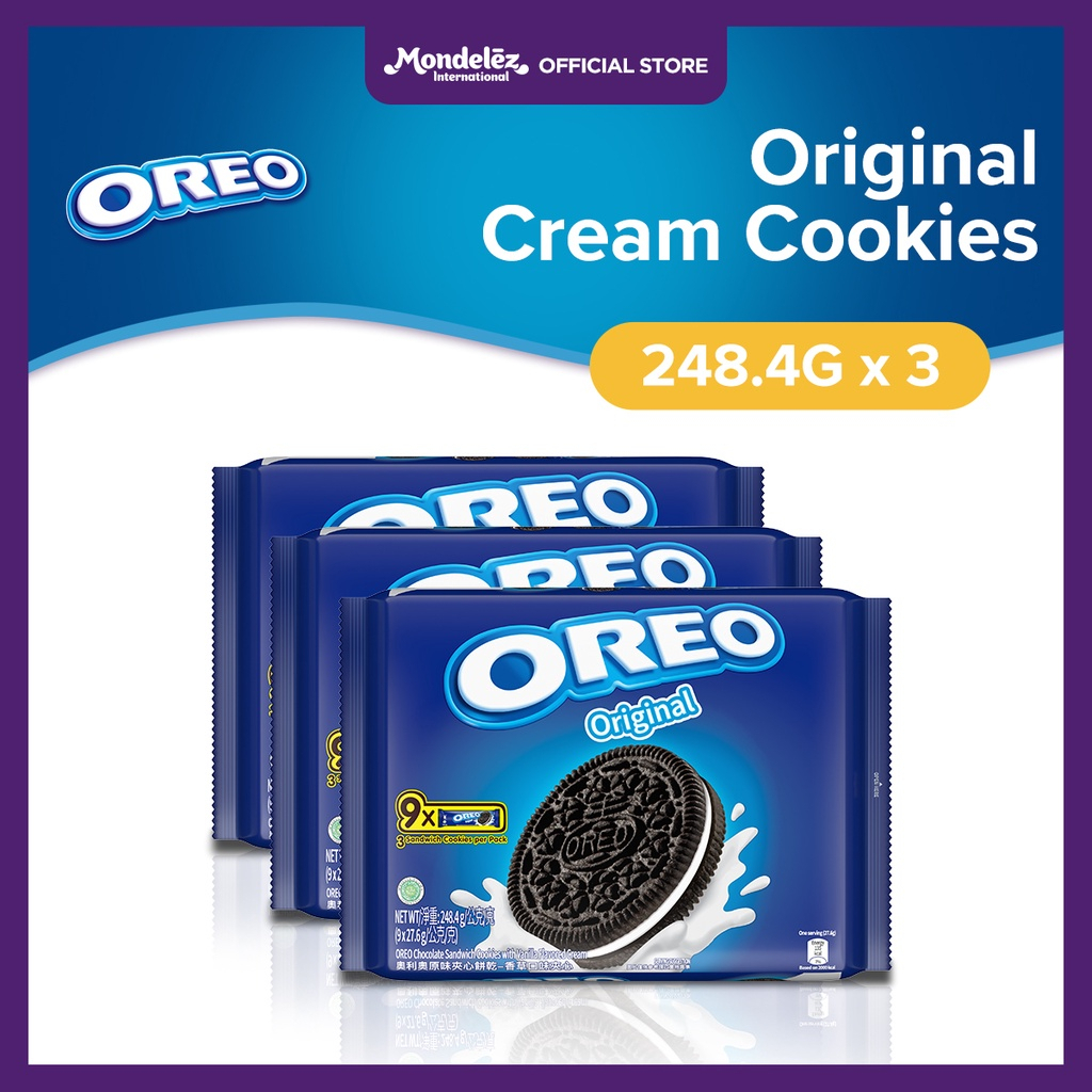 Oreo Multipack - Vanilla Flavor 248.4g Sandwich Cookie Snack with Rich ...