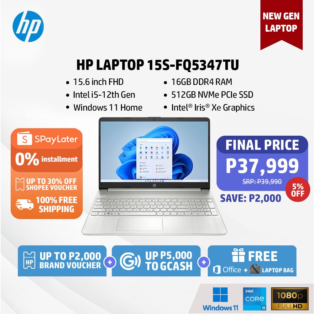 HP Laptop,15 inch | Intel i5/i7 12th/13th Gen ,8GB RAM,512GB,Windows 11 ...