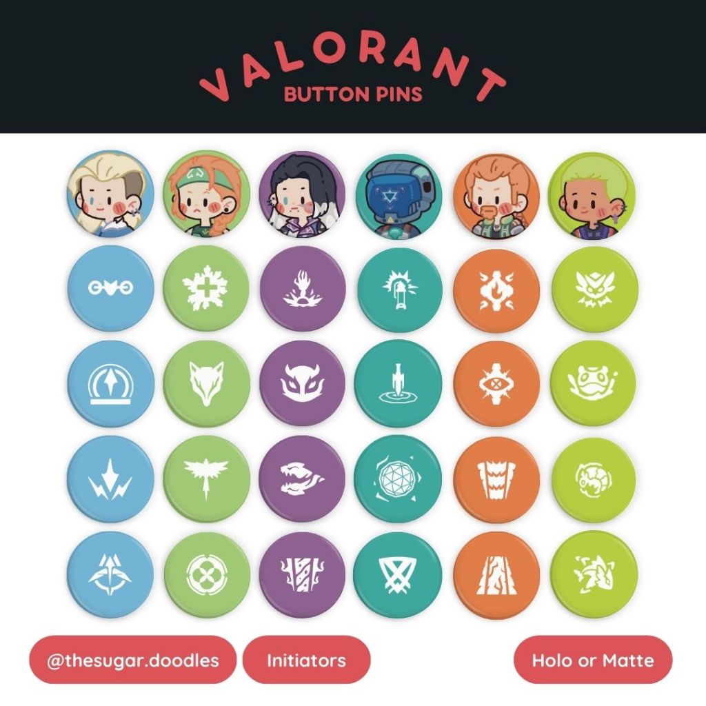 Valorant Initiator Ability Button Pins Set | Shopee Philippines