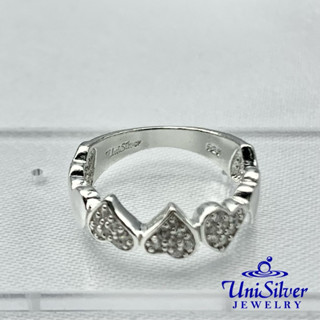 Unisilver 925 Sterling Silver Heart Links Band Ring (RS175-1001 ...