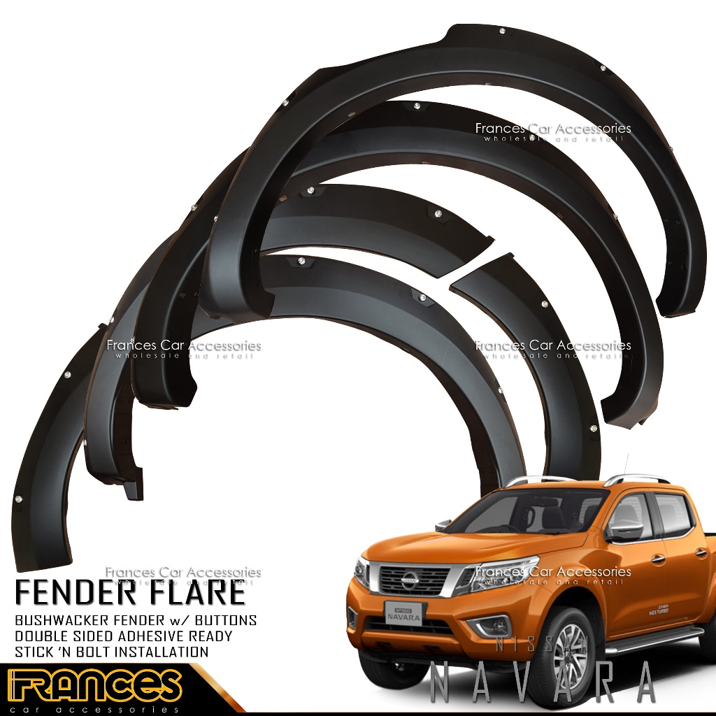 Nissan Navara 2021 to 2025 Thick Bushwacker Matte Black Fender Flare ...