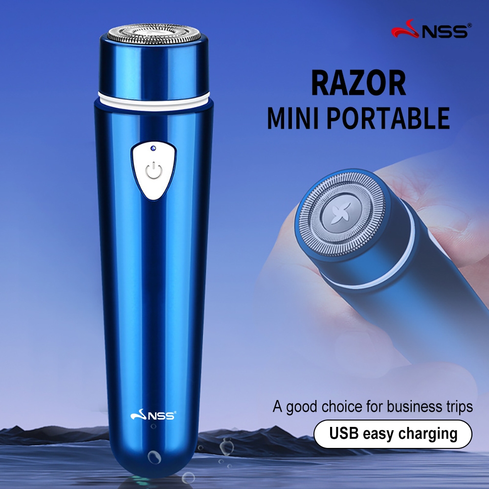 NSS Portable Electric Shaver For Men Rechargeable Trimmer Travel Mini ...