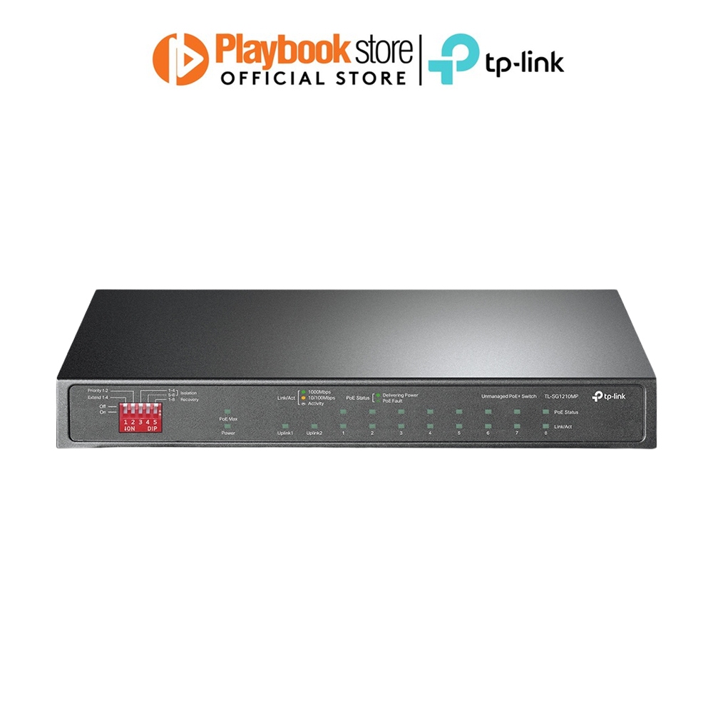 TP-Link TL-SG1210MP Plug & Play 10-Port Gigabit Desktop Switch with 8 ...