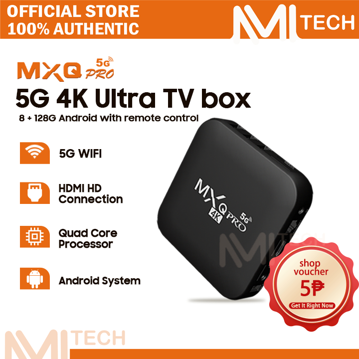 【Limited Time Sale】MXQ TV Box 4K HD 8+128G 2.4Ghz WiFi Connection ...