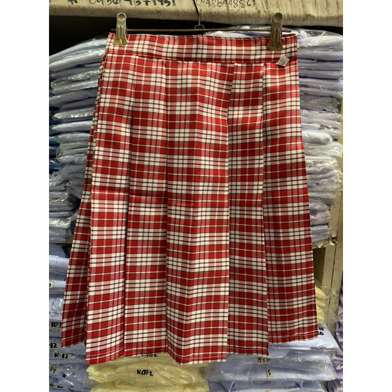 SCHOOL UNIFORM #3388 RED CHEKERD SKIRT | Shopee Philippines