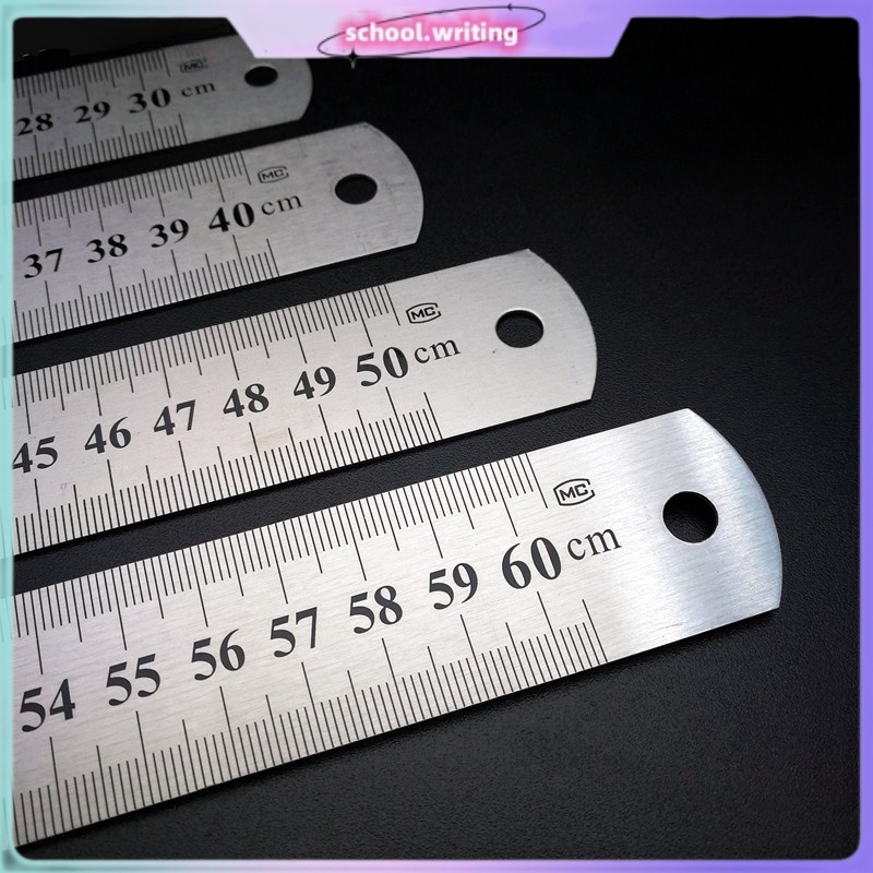 Stainless Steel Measuring Double-sided Scale Ruler 30cm/60cm High ...
