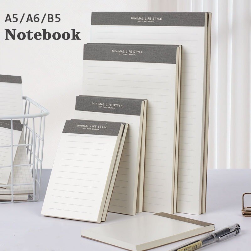 70Sheets Vertical PP Cover Notebook A6/A5/B5 Line Grid Blank Flip Up ...