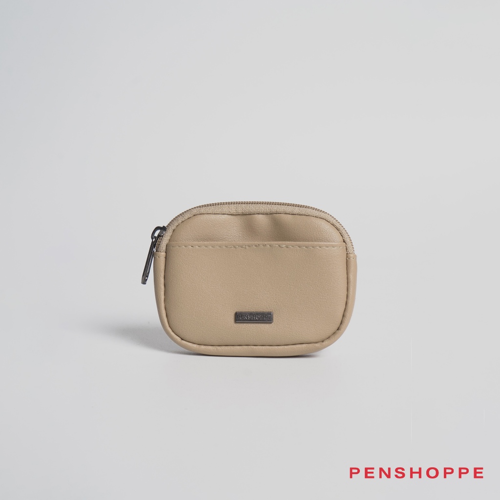 Penshoppe PU Leather Coin Purse With Metal Branding For Men (Beige/Tan ...