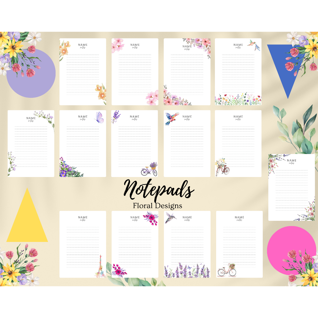 Personalized Notepads Floral Design | Shopee Philippines