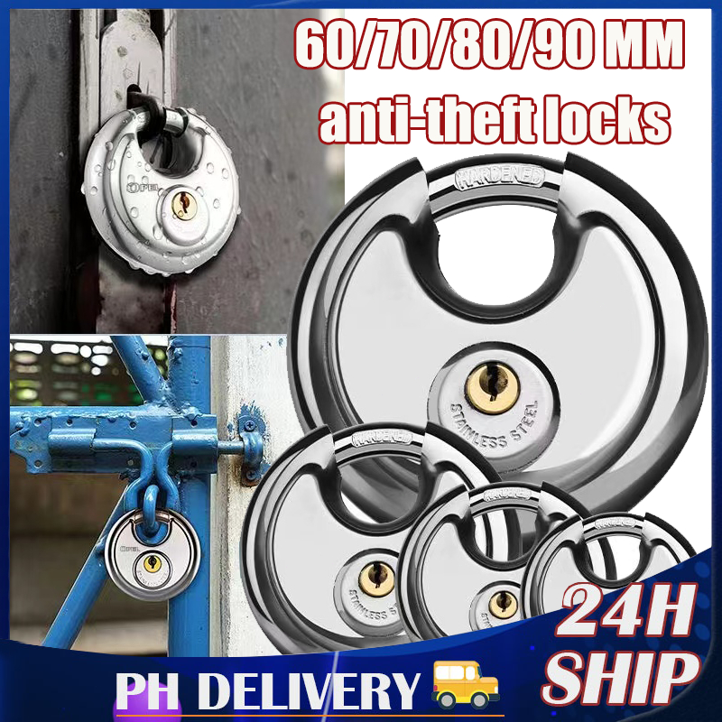 Stainless Steel Disc Padlock Heavy Duty Stainless Steel Anti-theft with ...