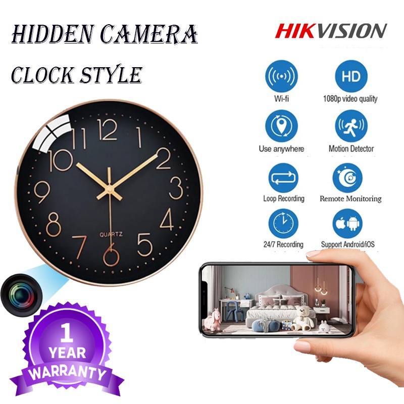 Wifi Wall Clock Camera 1080p Full Hd Mini Camcorder Home Security Nanny ...