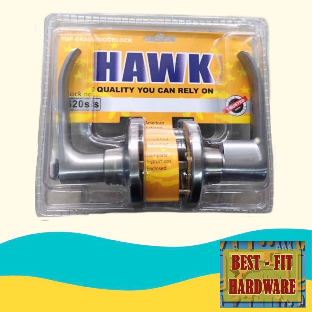 HAWK DOOR KNOB HANDLE - LEVER TYPE 620SS PER SET / WHOLESALE | Shopee ...