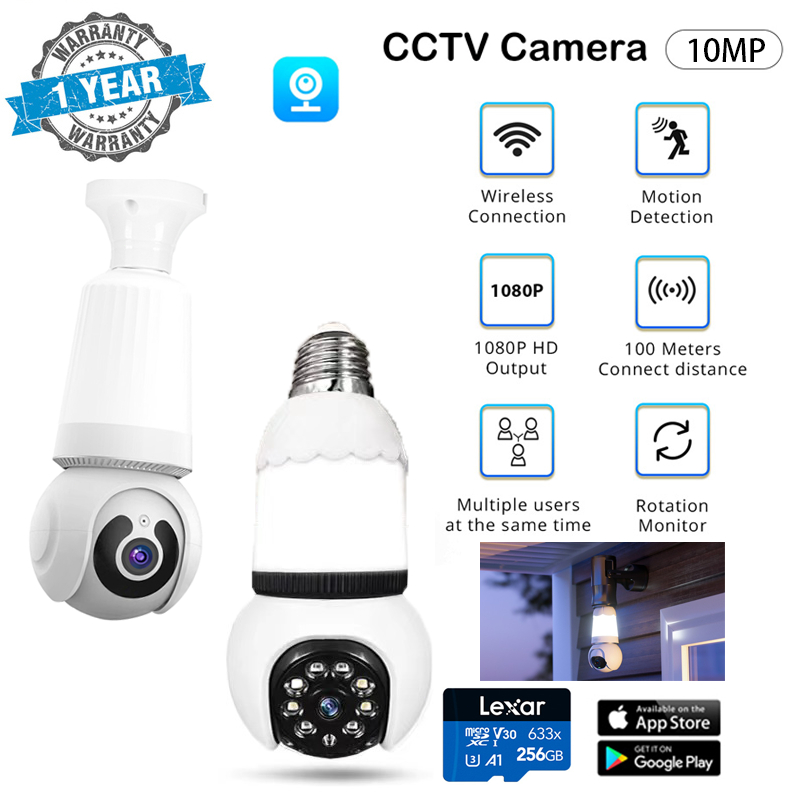 V380 Pro CCTV Bulb Camera 1080P Smart Wifi 360° Rotate lighting Bulb ...