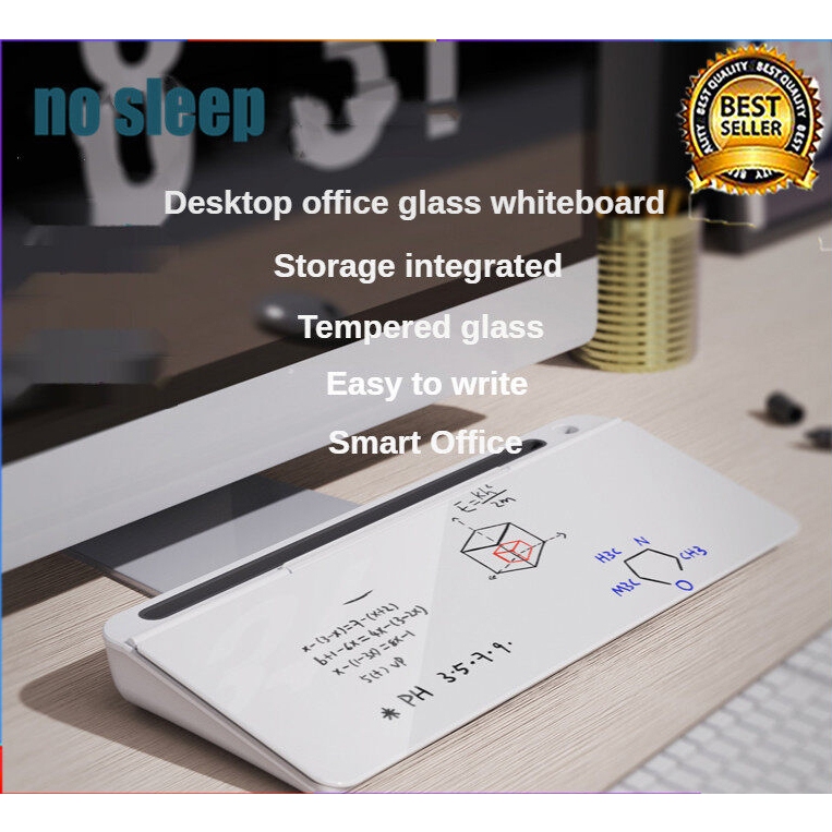 Edge Office Essentials Glass Whiteboard Pad Desktop Dry Erase Desk ...