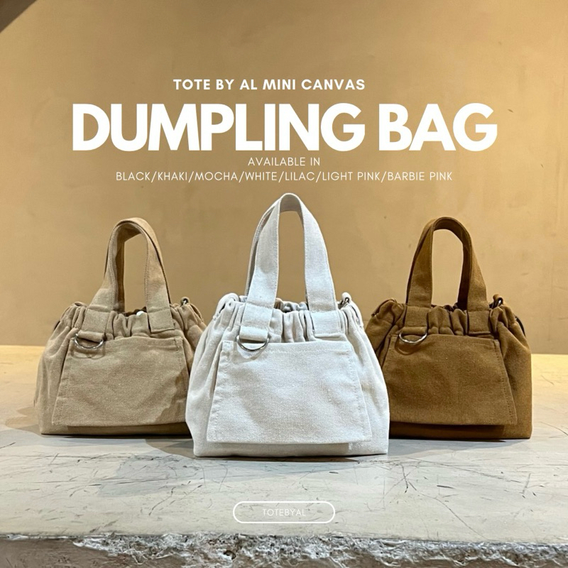 MINI CANVAS DUMPLING BAG Two Way Micro Drawstring Sling Bag BTV | tote ...