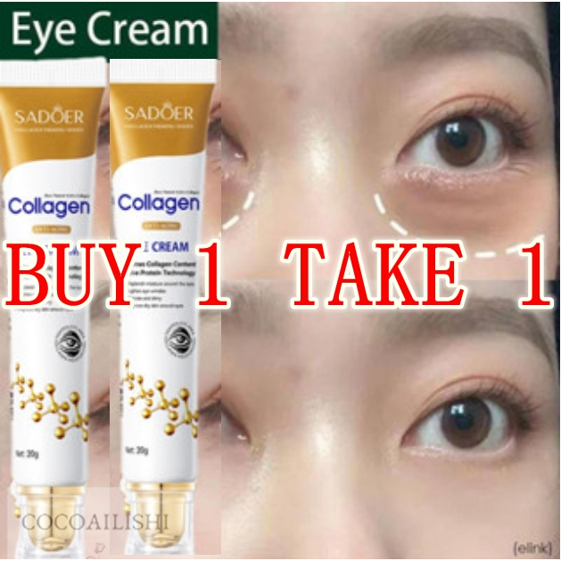 【BUY 1 TAKE 1】Collagen Eye Cream Eye Bag Remover Wrinkle Dark Circle ...
