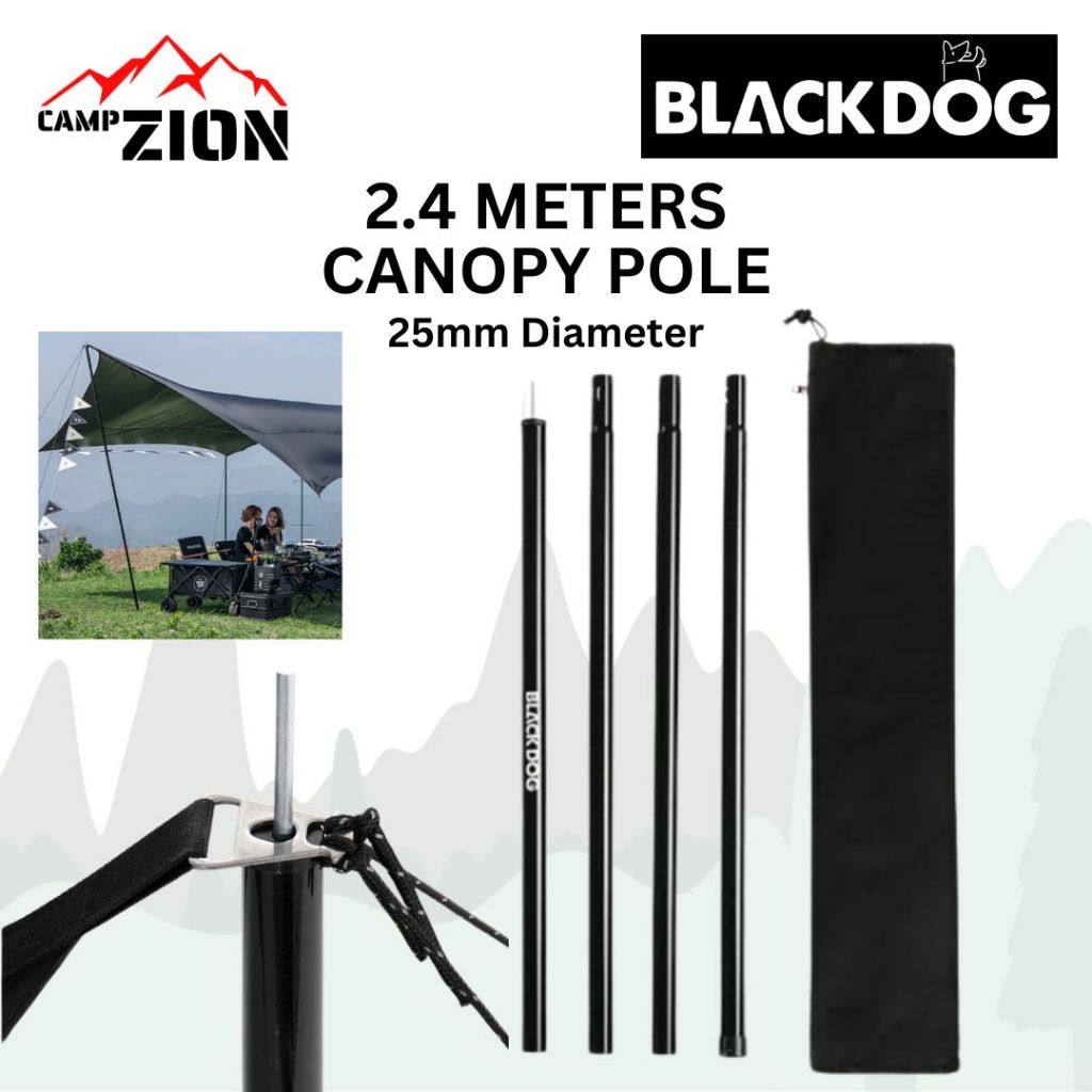 BLACKDOG 2.4 Meters Pole Canopy Pole Outdoor Camping Portable Awning ...
