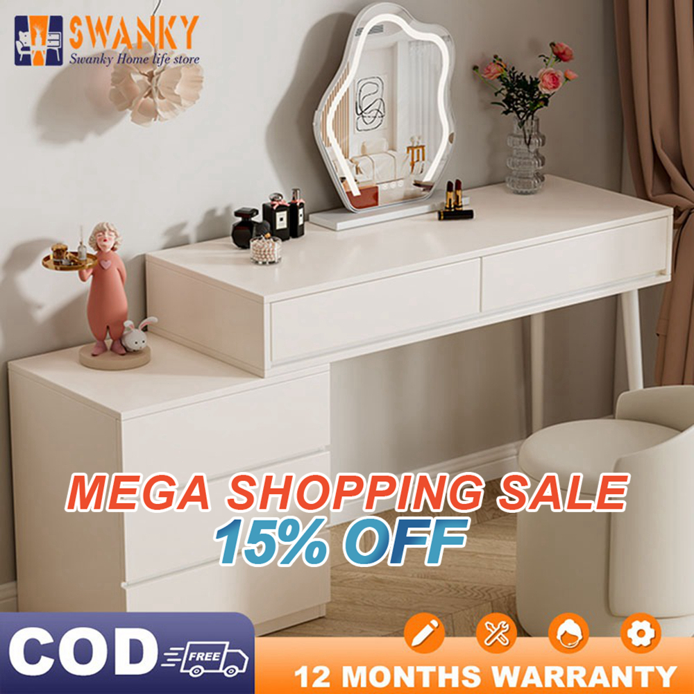 【In Stock】Dressing table make up table vanity mirror dresser bedside ...