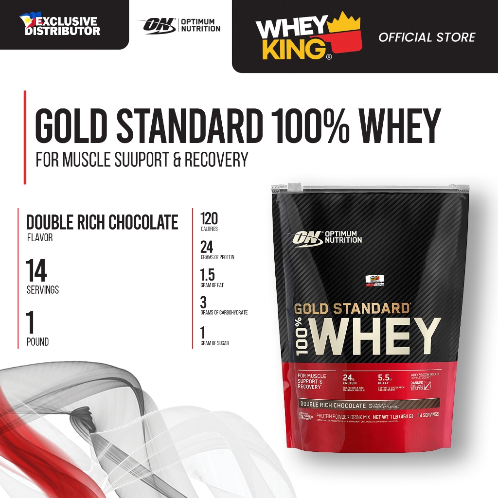 ON Optimum Nutrition Gold Standard 100% Whey 1lb Whey Protein | Shopee ...