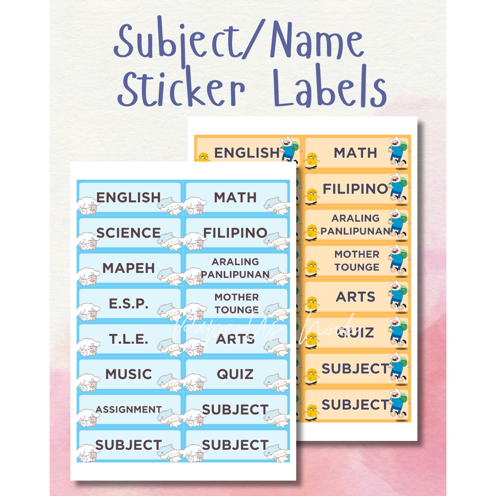 Personalized Sticker Subject/Name Label | Shopee Philippines