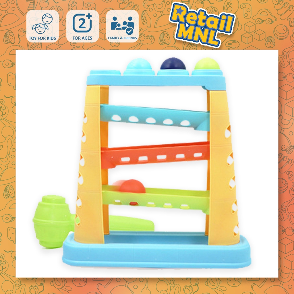 Retailmnl 3 Levels Ball Racer Ramp Tower Set and Hammer Maze Race ...
