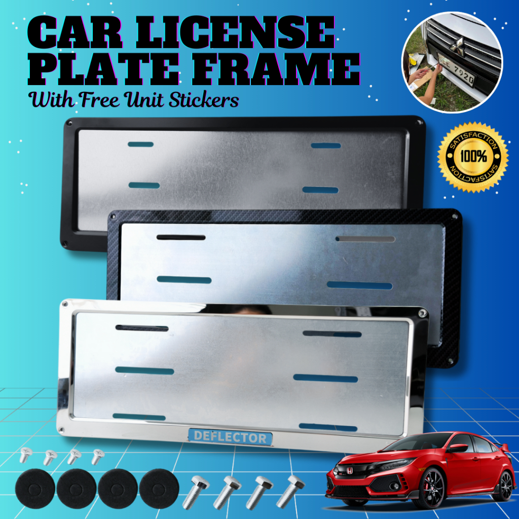 OAPC CAR LICENSE PLATE FRAME COVER BLACK AND SILVER WITH FREE STICKER ...