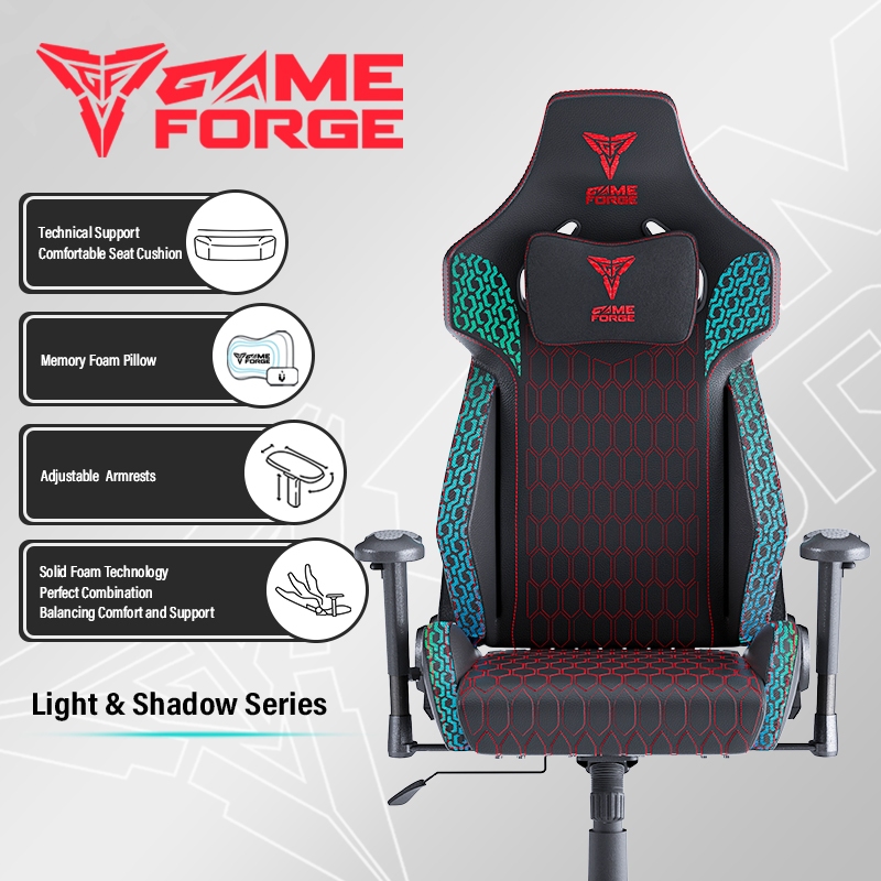GAMEFORGE Gaming Chair Dark Shadow Magnetic headrest 4D adjustable ...
