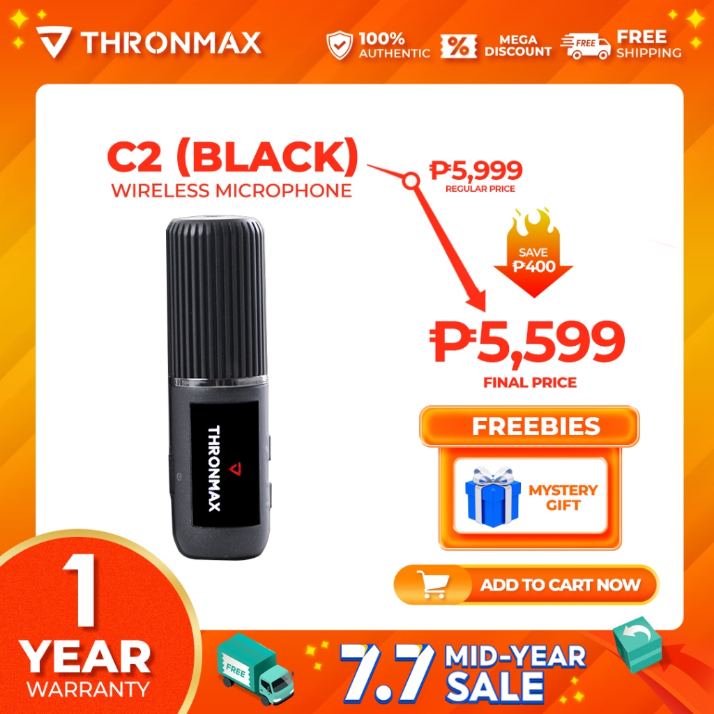 THRONMAX C2 SPACE 2.4 G WIRELESS MICROPHONE | Shopee Philippines