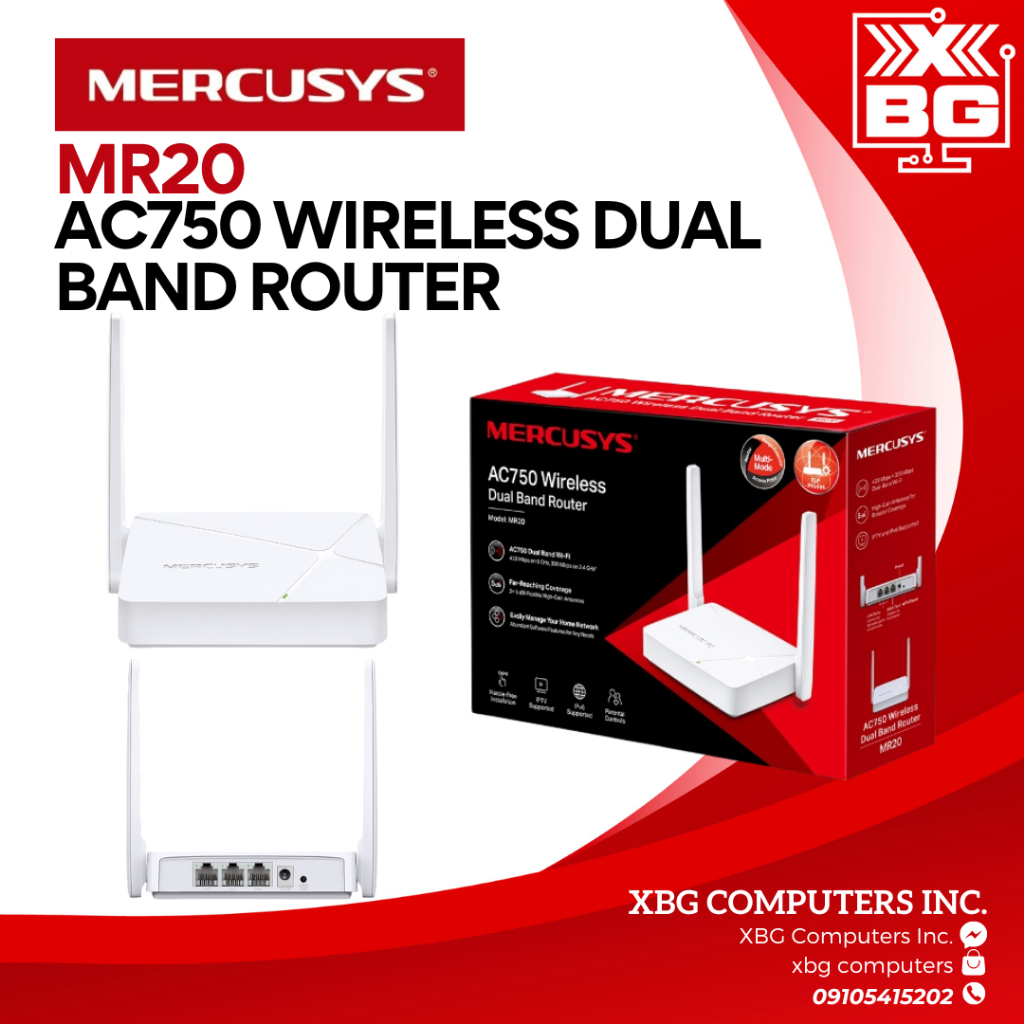 MERCUSYS MR20 AC750 WIRELESS DUAL BAND ROUTER | Shopee Philippines