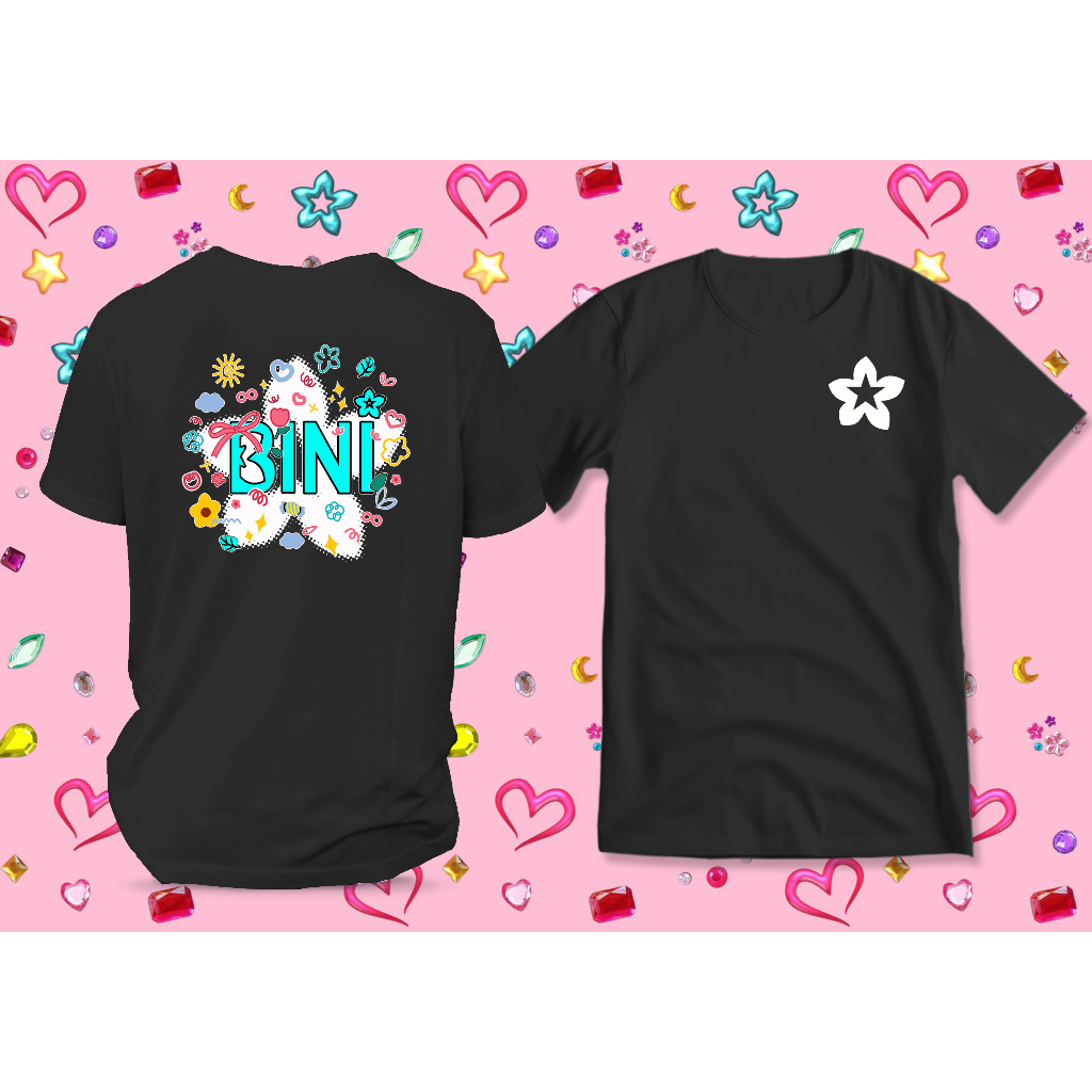 BINI OFFICIAL MERCH (COPY) PPOP TEE BLACK NEW LIMITED EDITION REPLICA ...