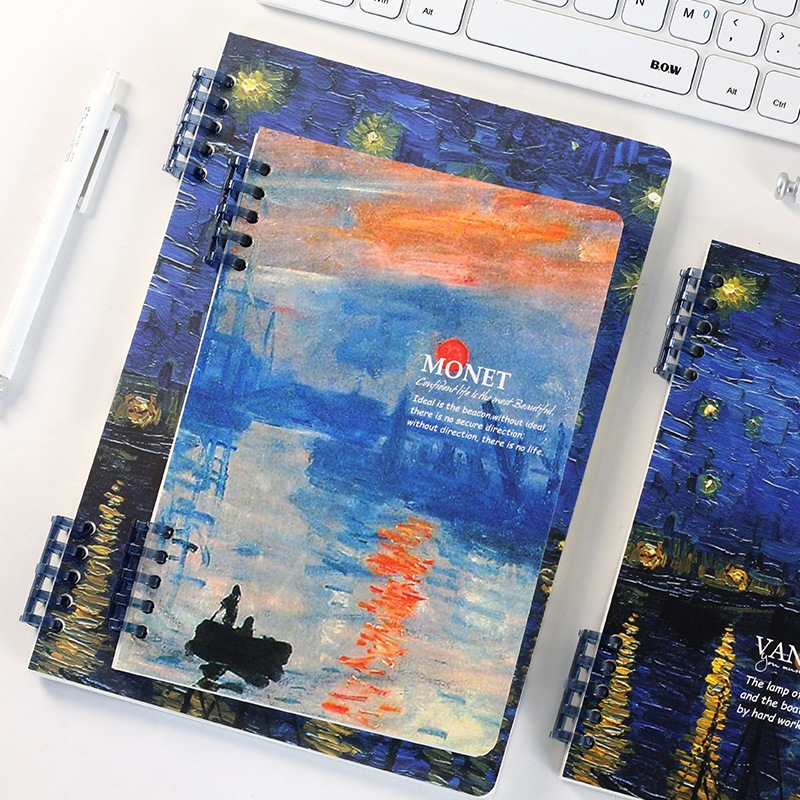 Famous artist painting artworks notebook 10 holes with refills | Shopee ...