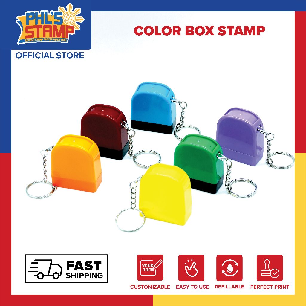 Color Box Personalized Self inking stamp | Shopee Philippines