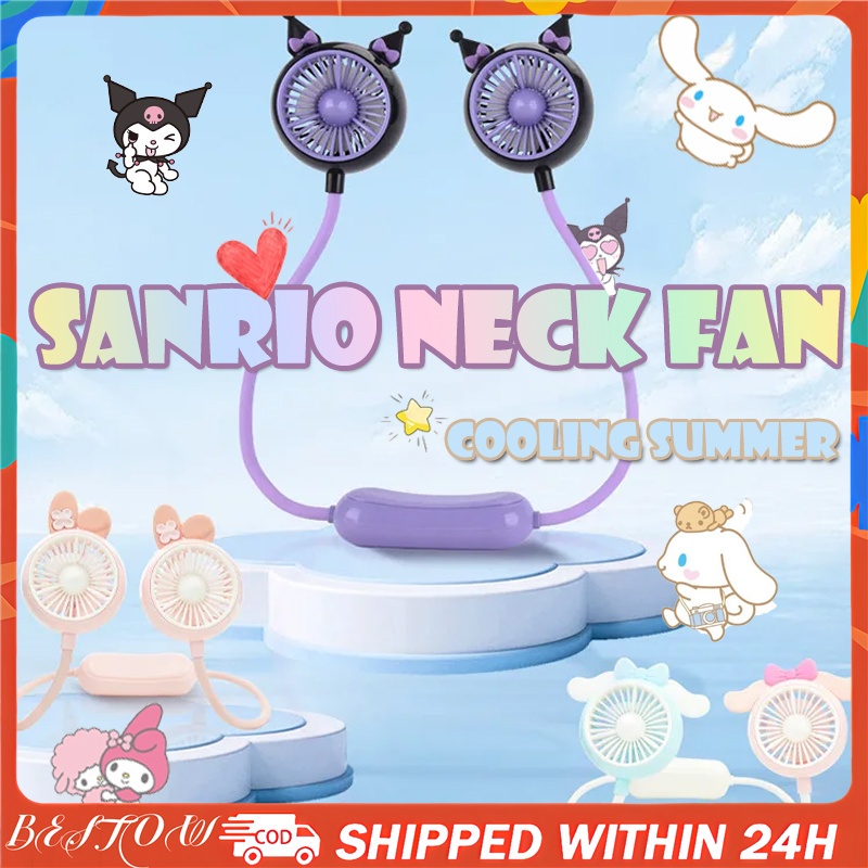 Sanrio My Melody Portable Hanging Neck Fan Summer Cinnamoroll Kuromi 2 ...