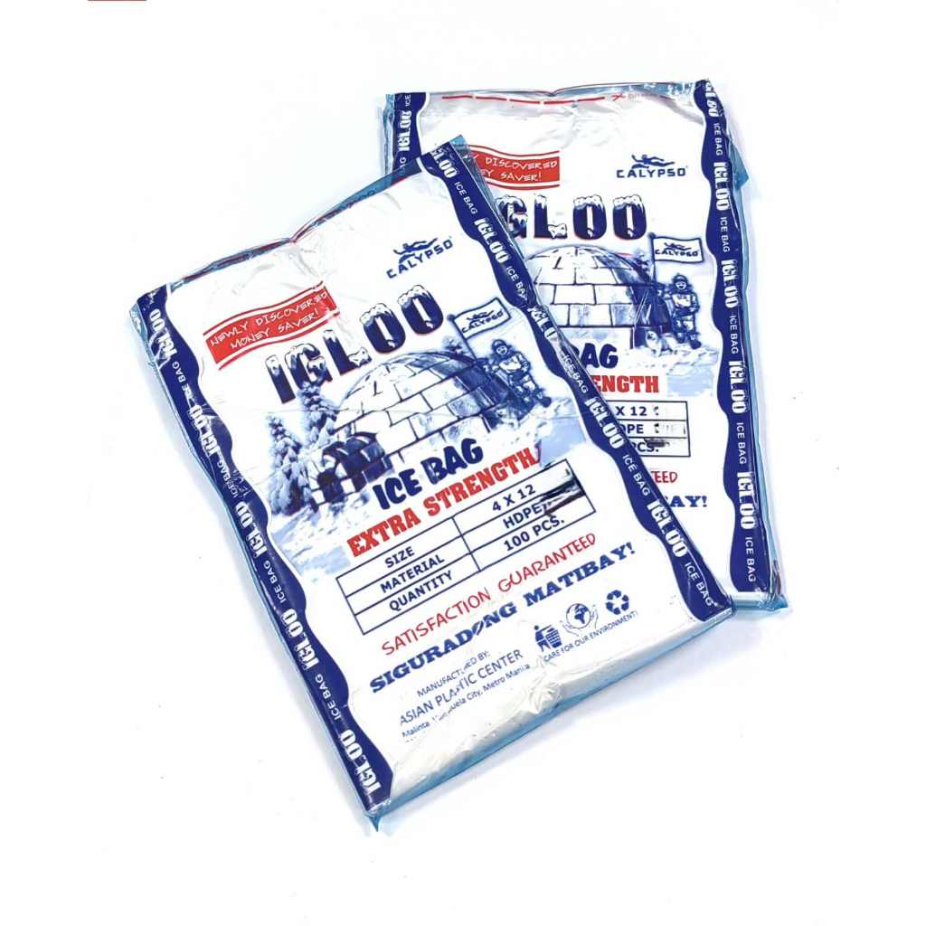 Calypso IGLOO PLASTIC ICE BAG 4x12 CLEAR SOFT DRINK BAG | Shopee ...