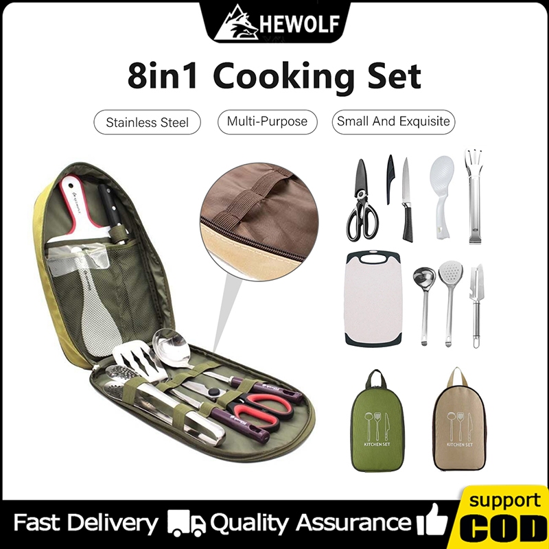 Outdoor Kitchenware 8 Pieces Set Camping Kitchen Cookware Set With Easy ...