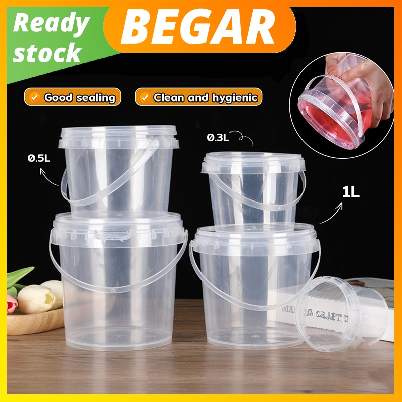 1000ML Transparent Plastic Jars Gallon Containers with Lids Food ...