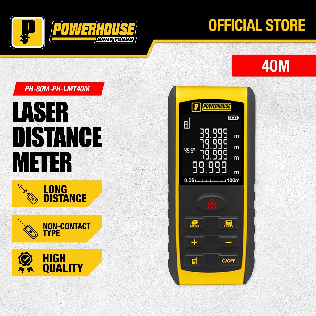 Powerhouse Laser Distance Meter 40M / 80M PHHT | Shopee Philippines