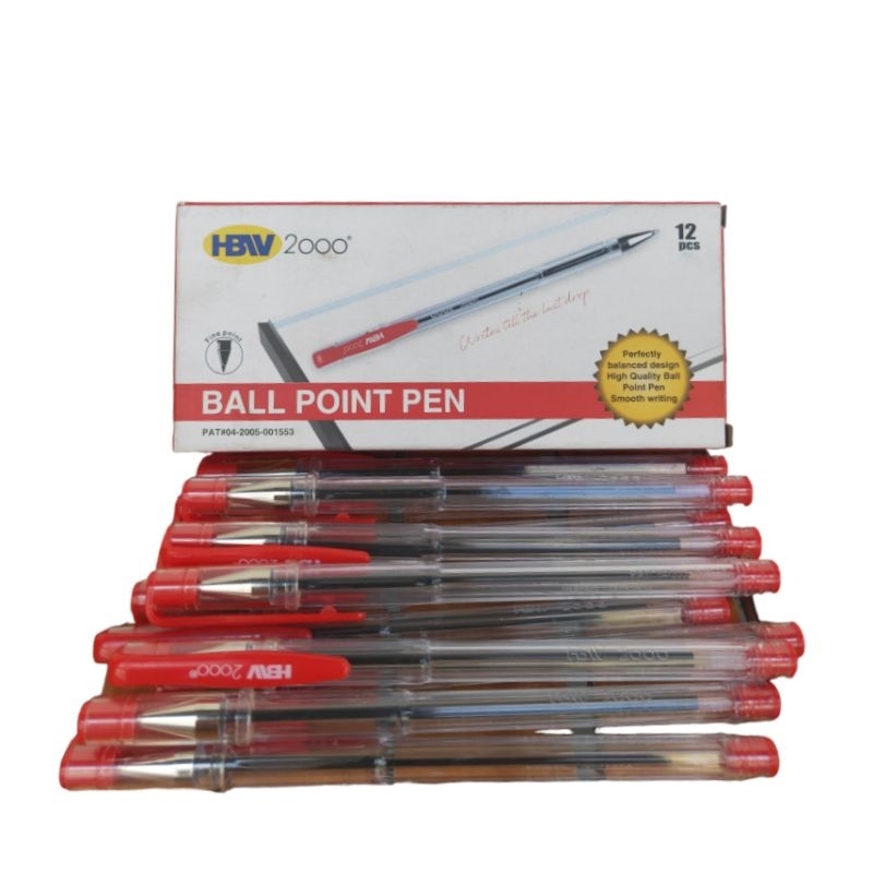 HBW 2000 BALL POINT BALL PEN RED AND BLACK | Shopee Philippines