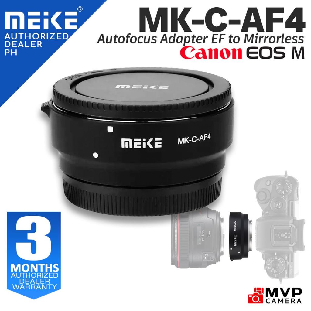MEIKE MK-C-AF4 AF EF-EOSM Auto Focus Adapter for Canon EF EFS lens to ...