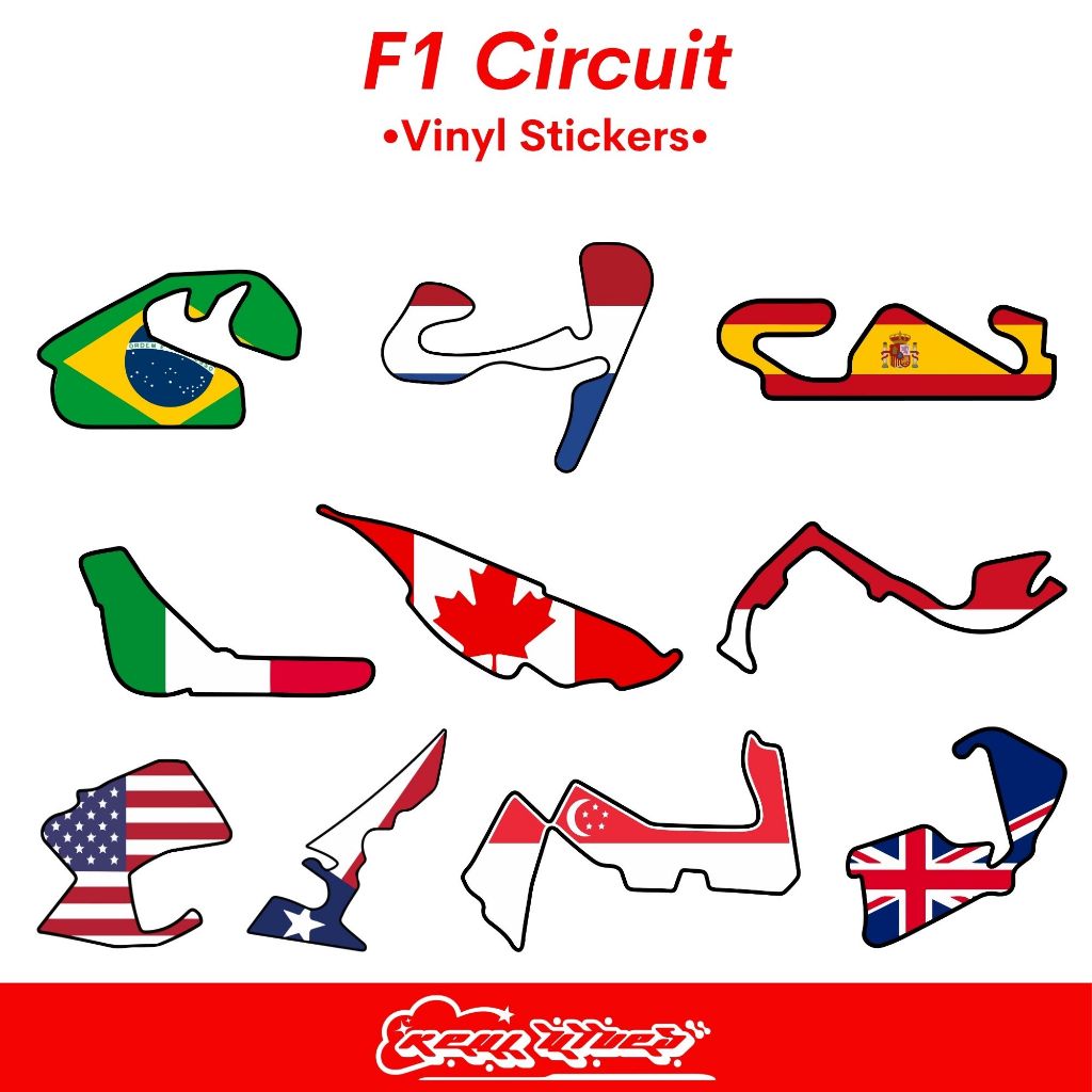 Circuit Tracks Sticker Formula one Driver Racing Stickers | Shopee ...