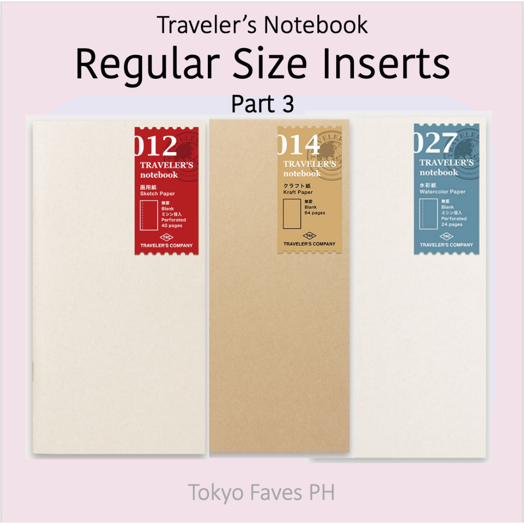 Traveler's Notebook Insert Regular Standard Size Refill Part 3 | Shopee ...